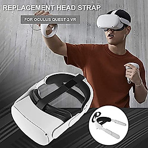 Mogzank VR Headband for Quest 2, Replacement for Elite Strap Clock Button Adjustable Non-Slip Head Strap VR Accessories