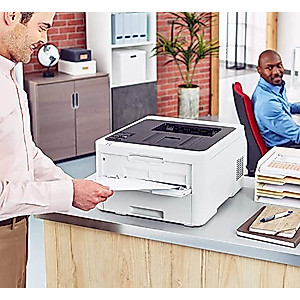 Brother HL-L3230CDW Compact Digital Wireless Color Laser Printer, Automatic Duplex Printing - Up to 25 Pages/Min - 250 Sheets Input -White, with Wulic Printer Cable
