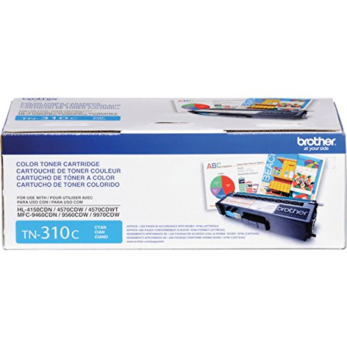 Brother Genuine TN315BK, TN310C, TN310M, TN310Y High Yield Color Laser Black and Standard Yield Cyan, Magenta and Yellow Toner Cartridge Set