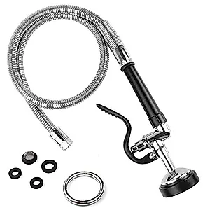 MSTJRY Spray Valve with 45" Pre Rinse Hose, Pre Rinse Sprayer with Flexible Stainless Steel Hose Assembly for Commercial Kitchen Faucets