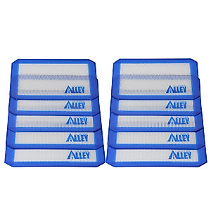 Silicone Alley, 10 Non-stick Silicone Mat Pad, Small Rectangle 5 X 4 Inch, Blue