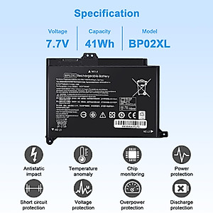 New Replacement BPO2XL BP02XL 849909-850 rechargeable Battery for HP Notebook PC 15-au 15-AW Series 15-AU063NR 15-AU057CL 15-AU023CL 15-AU123CL 15-AW053NR 15-AU062NR 15-AU020WM HSTNN-LB7H 849569-421