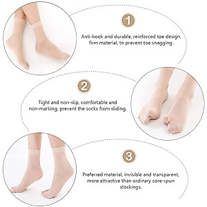 Happyyami 2 Pairs Summer Mid-Tube Silk Stockings for Women - Lightweight and Breathable Two-Toed Socks in Free Size
