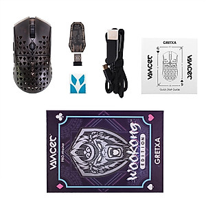 Vancer Gretxa Wireless Ultralight Gaming Mouse Wookong Edition - 3370 Sensor - PTFE - 19000 DPI - 69g (Translucent Black)