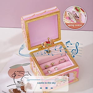 LOVE FOR YOU Gift Wrapped Music box Musical Carousel Horse Jewelry Box for Girls and Women Baby Kids Sister Niece Daughter Mom Granddaughter Grandma Birthday Presents Christmas Gifts