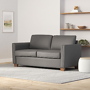 Mjkone 77" W Pull Out Sofa Bed, 2-in-1 Queen Size Loveseat Sleeper Sofa Bed with Mattress, Convertible Velvet Futon Folding Sleeper Couch Bed for Living Room, Apartment (Light Grey, Queen)