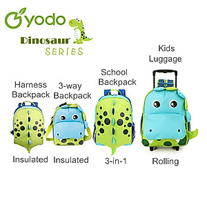 Yodo Little Kids School Bag Pre-K Toddler Backpack - Reflective Fins, Name Tag and Chest Strap, Shark