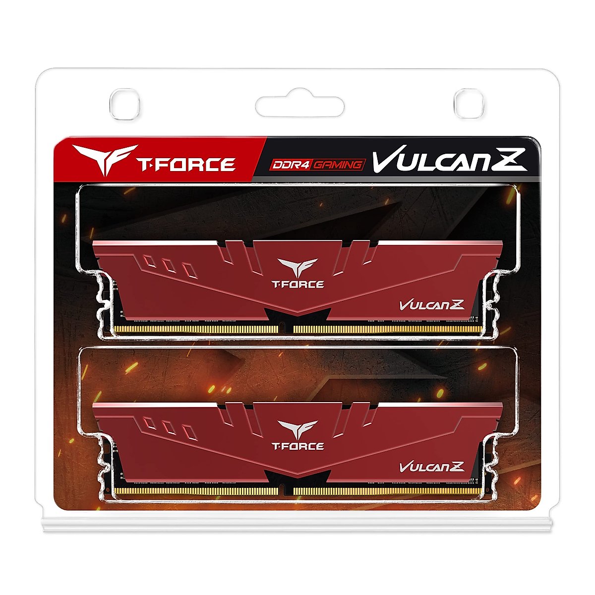 TEAMGROUP T-Force Vulcan Z DDR4 16GB Kit (2x8GB) 3200MHz (PC4-25600) CL16 Desktop Memory Module Ram Red TLZRD416G3200HC16FDC01