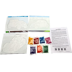 Toykraft: Sand Art Kit for Kids, Arts and Crafts Kits for Kids, Toddler Craft for 3-6 Years, Peel and Stick Activity - On Road Vehicles