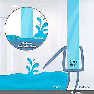 ZNCZHZN Shower Door Bottom Seal, 2-Pack Frameless Door Seal for 1/4 Inch Glass - 39 Inch Ultra Clear Shower Door Seal Strip, Stop Shower Leaks and Create a Water Barrier(1/4" x 39", 6mm)