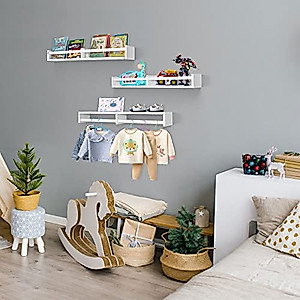birola Nursery Book Shelves 32 inches Set of 3,Wall Bookshelves for Kids,Nursery Shelves for Bookshelf Wall,Book Shelf Organizer for Kids(White)