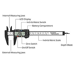 Digital Caliper, 0-6" Calipers Measuring Tool - Electronic Micrometer Caliper, Auto-Off Feature, Inch and Millimeter Conversion+ 1 Pack Tape Measure Measuring Tape for Household/DIY Measurement…