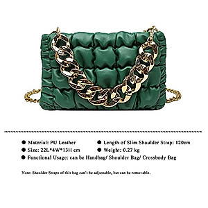 Chunky Chain Purses, KITOLTER Small Shoulder Bag Handbags Purse for Women (small, green)