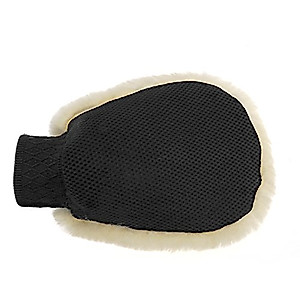 Lambswool Wash Mitt Single Side Lambs Wool Washing Mitt Gloves Car Cleaning Beige