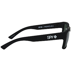 Spy Optic Montana Sunglasses Matte Black w/ Happy Grey Green Lens + Sticker