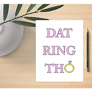 Andaz Press Funny Wedding Jumbo Card, Dat Ring Tho 8.5 x 11 inch Blank Congratulations Greeting Card with Envelope, Humour, Rude Card for Newlyweds, Bride and Groom, Engagement Party Card, 1-Pack