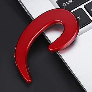 Ciglow Bluetooth Headphone, Wireless Hands Free Ear Hook Headset Painless Bone Conduction Earphone Waterproof Ergonomic Design Headset(red)
