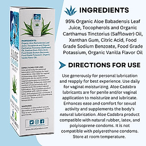 Aloe Cadabra Natural Water Based Personal Lubricant and Vaginal Moisturizer, Organic Aloe Lube, Non-Staining, pH Balanced (Unscented 2.5 Oz, 3 Pack)