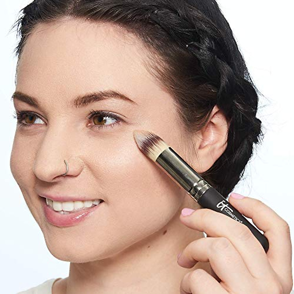 IT Cosmetics Heavenly Luxe Pointed Precision Complexion Brush #11 - Luxurious, Controlled Application - For Cream & Powder Makeup - Soft, Pro-Hygienic Bristles