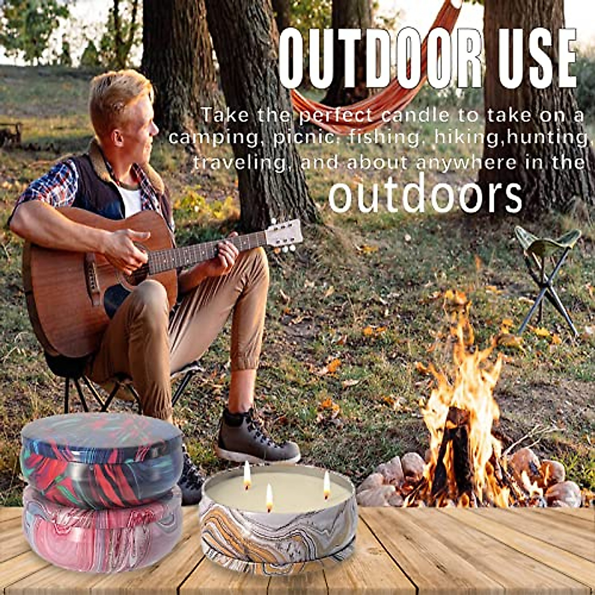 Citronella Candles Outdoor Scented Candles with Cotton Wick: 3 Pack 240 Hours Burning Time Jar Candles for Home Garden Patio Yard