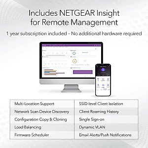 NETGEAR Cloud Managed Wireless Access Point (WAX620) - WiFi 6 Dual-Band AX3600 Speed | Up to 256 Client Devices | 802.11ax | Insight Remote Management | PoE+ Powered or AC Adapter (not Included)