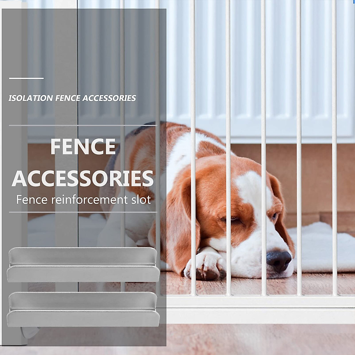 LALAFINA Fence Reinforcement Grooves 2PCS U Shaped Pet Gates Groove Steel Gate Door Reinforcement Tools Reinforcement Groove Fittings