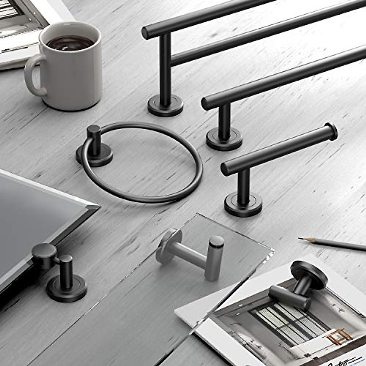 Gatco 4245MX Latitude II, Robe Hook, Matte Black, 2.25"