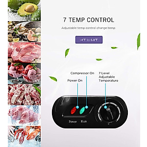 COOLHOME 3.5 Cubic Feet Chest Freezer with Removable Basket, from 6.8℉ to -4℉ Free Standing Compact Fridge Freezer for Home/Kitchen/Office/Bar (Black, 3.5 Cu.ft.-normal)