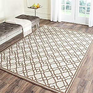 SAFAVIEH Four Seasons Collection 8' x 10' Ivory / Dark Brown FRS396A Hand-Hooked Area Rug