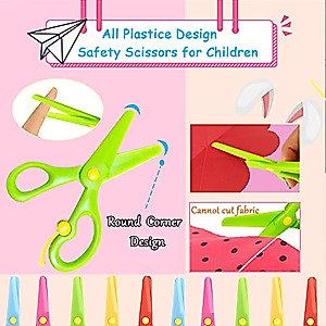15 Pack Preschool Training Scissors,Children Plastic Safety Scissors,Toddler Learning Scissor for Cutting Paper Craft Supplies