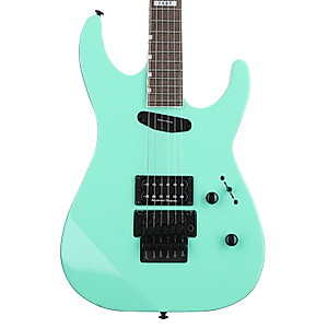 ESP 6 String LTD Mirage Deluxe '87 Electric Guitar, Turquoise, Right, (LMIRAGEDX87TURQ)
