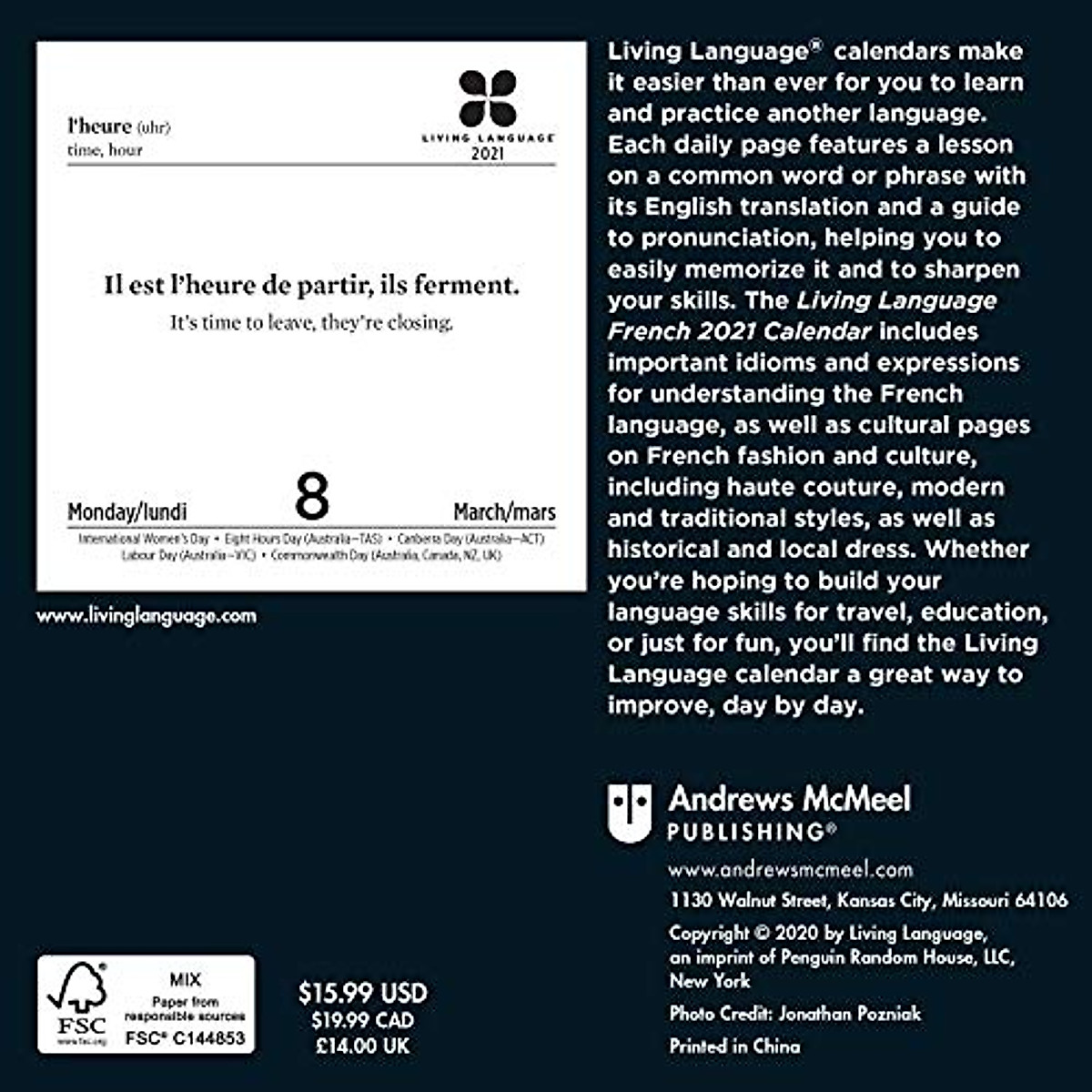 Living Language: French 2021 Day-to-Day Calendar