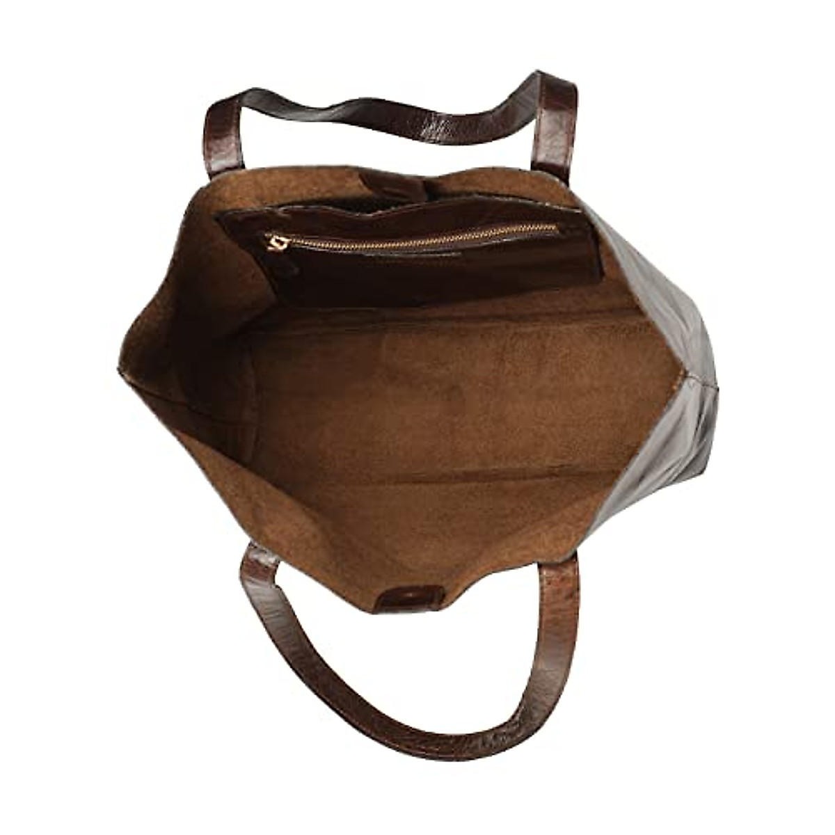 Piazza Leather Tote Bag in Full Grain Calfskin Leather Tote Shoulder Bag Big Capacity Handbag (Coffee Chocolate)