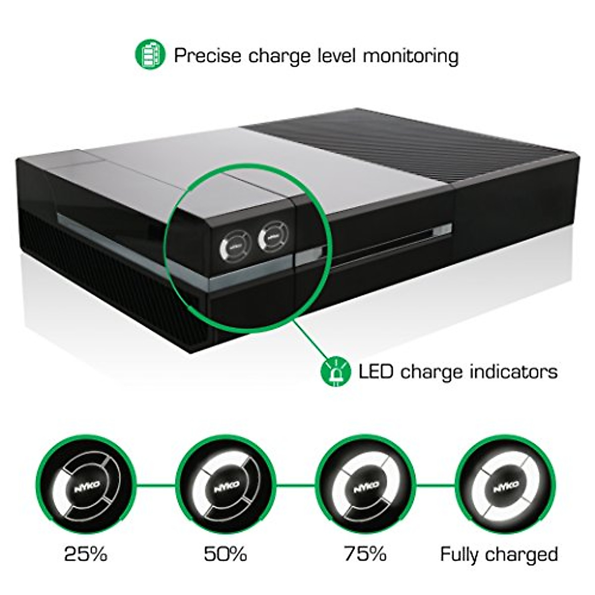 Nyko Modular Power Station - 2 Port Power Station with 2 Rechargeable Batteries for Xbox One