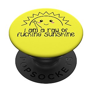 I am a Ray of Fucking Sunshine Middle Finger PopSockets Grip and Stand for Phones and Tablets PopSockets Standard PopGrip