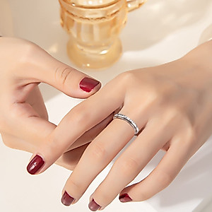 Ladytree Christian S925 Sterling Silver Spinner Ring for Anxiety Inspirational Ring Fidget Worry Relieving Boredom ADHD Autism Band for Women Size 6