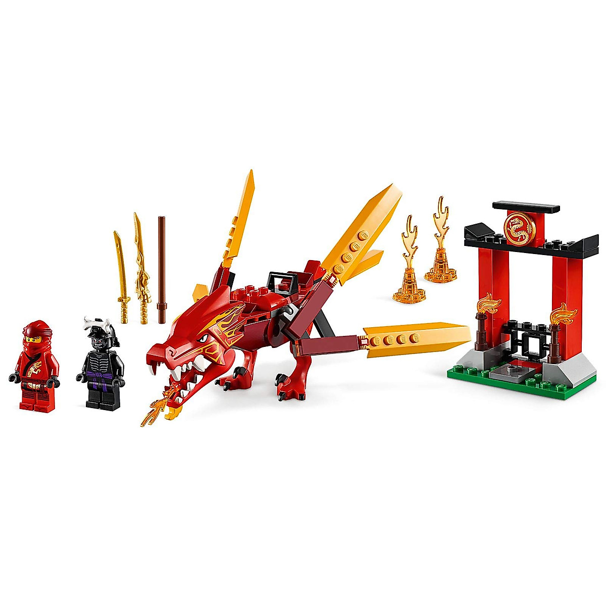 LEGO NINJAGO Legacy Kai’s Fire Dragon 71701 Dragon Toy Figure Building Kit (81 Pieces)