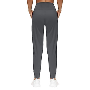 THE GYM PEOPLE Womens Joggers Pants with Pockets Athletic Leggings Tapered Lounge Pants for Workout, Yoga, Running (Medium, Dark Grey)
