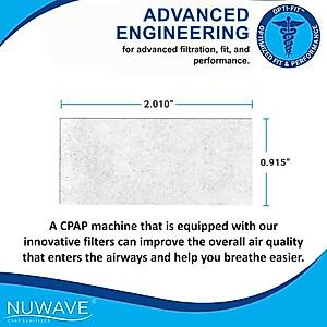 NUWAVE Replacement Filter for ResMed Part Number S9/S10 Standard Pollen Filter 36850, High-Efficiency CPAP Filters ResMed, Opti-fit ResMed Filters, Pollen Filters CPAP ResMed S9-60 Per Pack