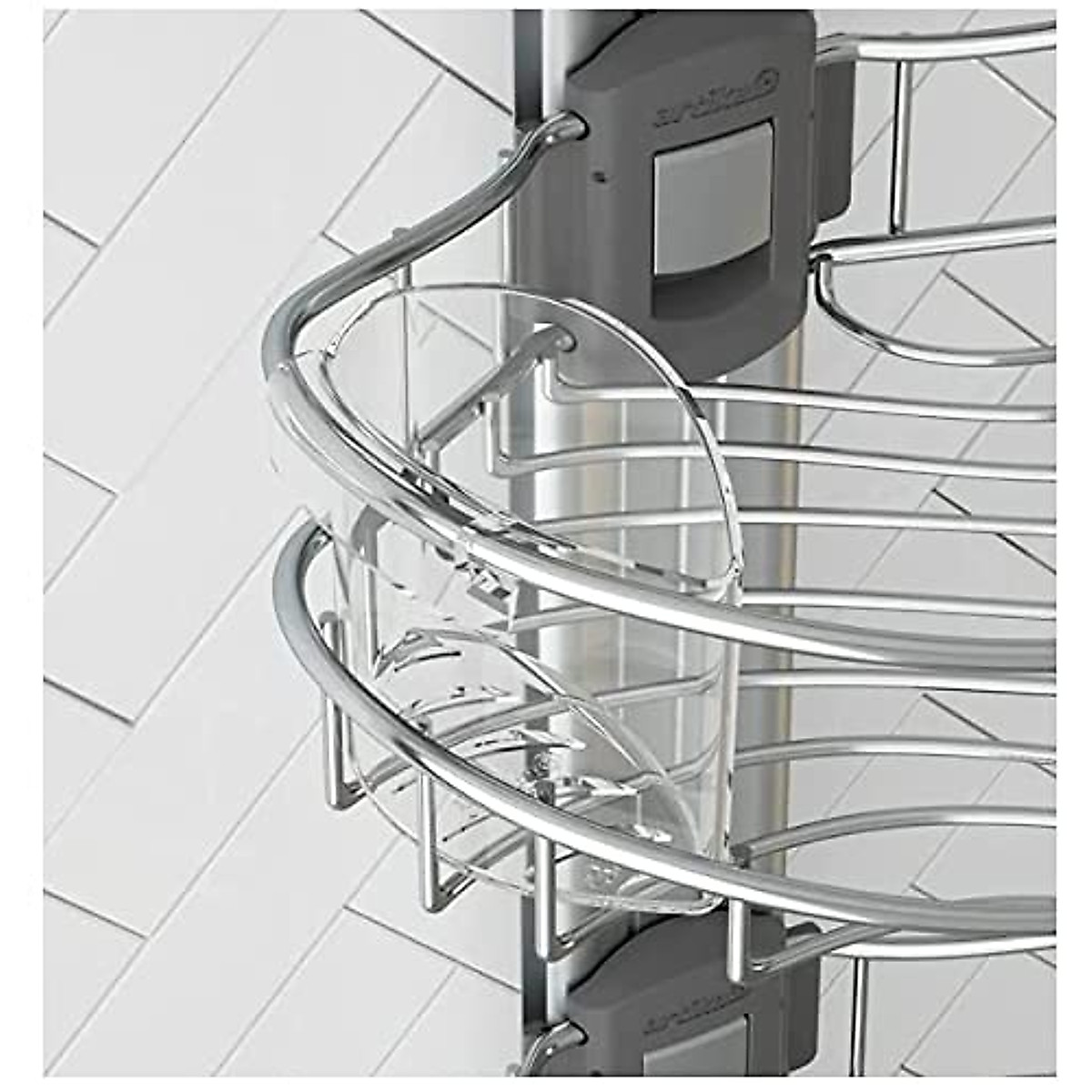 Artika Neptune SC-NEP3-C Extendable Shower Caddy with 1 Mirror and Adjustable Racks and Shelves, Stainless Steel