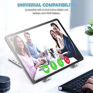 SGIN Laptop Stand for Desk, Computer Stand Laptop Riser for Laptop, Portable Notebook Stand Compatible with 9-15.6 inch Laptops(Silver)