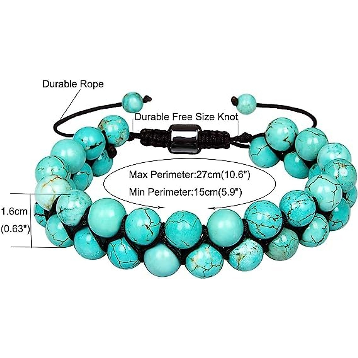 Addmluck 108 Mala Beads Meditation Necklace 7 Chakra Tree of Life Pendant Necklace Prayer Buddha Beaded Bracelets Healing Stone Yoga Necklace for Men and Women Jewelry(turquoise beads)