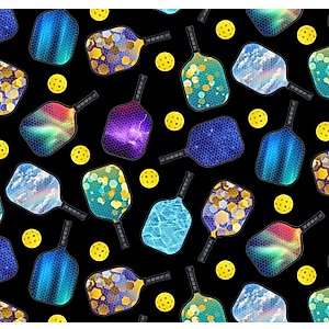 Elizabeth's Studio Sports 683 Black Pickleball Fabric