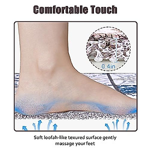 Square Shower Mat 24x24 Inch Non Slip Bath Mat for Inside Shower Loofah Shower Mat for Elderly Soft Textured Foot Massage Pad Bathroom Floor Mat for Wet Area, Without Suction Cups, Quick Drying