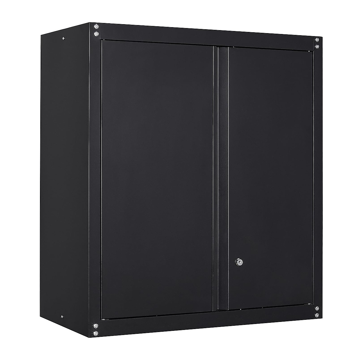 GREATMEET Metal Wall Cabinet, Wall Mounted Metal Cabinet for Garage Storage, Storage Cabinet with Doors and Adjustable Shelf, Garage Cabinet with Lock, Steel Cabinet for Utility Room