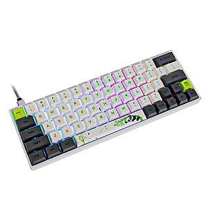 EPOMAKER SK64S Hot Swappable Bluetooth 5.1 Wireless/Wired Mechanical Keyboard with RGB Backlit, PBT Keycaps for Win/Mac/Gaming (Gateron Optical Yellow, Panda)