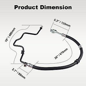 WMPHE Compatible with Power Steering Pressure Hose Assembly Honda Pilot V6 3.5L 2005 2006 2007 2008, Replace OEM 53713S9VA01, M14 x 1.5 Connector Screw