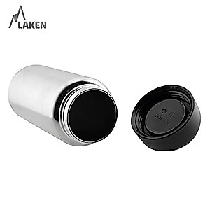 Laken Thermo Classic Vacuum Insulated Stainless Steel Wide Mouth Water Bottle with Screw Cap, 17 Oz, Silver