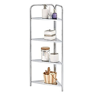 BEEY Narrow Storage Rack Standing Unit Shelf Metal Corner Shelf for Laundry Room Kitchen Bathroom Fridge Space(4-Tiers)