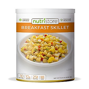 Nutristore Freeze-Dried Breakfast Skillet | Emergency Survival Bulk Food Storage Meal | Perfect for Everyday Quick Meals and Long-Term Storage | 25 Year Shelf Life | USDA Inspected (1-Pack)
